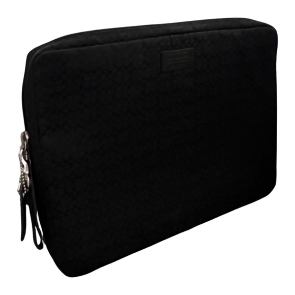 Coach | Bags | Coach Black Signature Computer Laptop Cover Sleeve ...